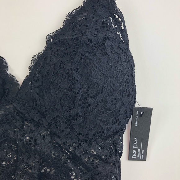 free press | Intimates & Sleepwear | Black Lace Bralette Bra Racerback ...